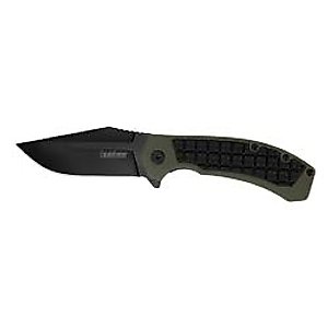 Kershaw 8760X Fault line Folding Knife-Clam Pack, Black-Oxide 4" Blade, Nylon Handle, Ball Bearing Opening with Flipper Clam