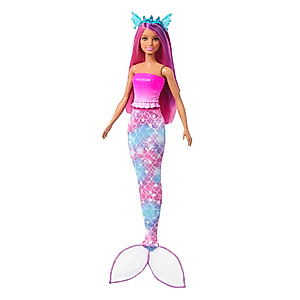 Barbie Dreamtopia Doll with Clothes & Accessories, Fairytale Dress-Up Set with Mermaid Tail, Baby Unicorn, Dragon Pet & More
