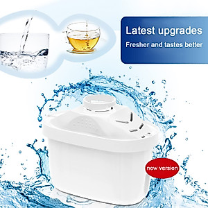Upgraded Water Filter Replacement 4 Pack, Latest Standard Water Pitcher Cartridge Replacement, Fit Most Brands of Water Filter Pitchers