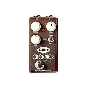 T-Rex Engineering CREAMER Reverb Guitar Effects Pedal Provides Room, Spring, and Hall Reverb with Tone Control (10092)