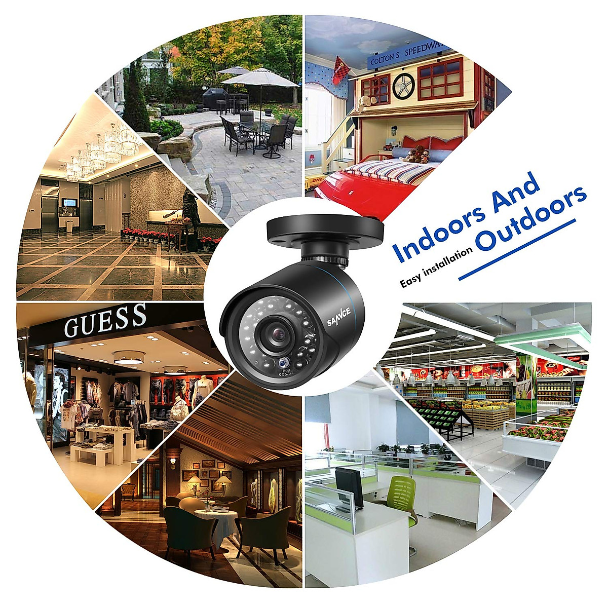 SANNCE 1/4" CMOS 800TVL 960H CCTV Weatherproof 3.6mm Lens with IR Cut Bullet Security Camera for Home Surveillance System