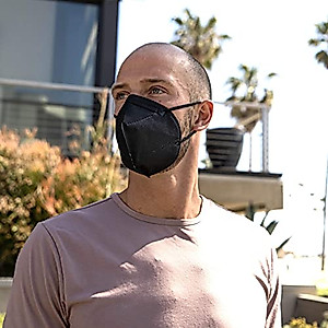 Aidway 5 Layer Face Mask Made In USA Pack of 10 Masks (Black)