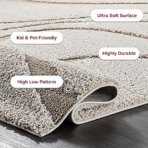 nuLOOM Carolyn Modern Shag Area Rug - 9x12 Shag Area Rug Transitional Cream Rugs for Living Room Bedroom Dining Room Nursery