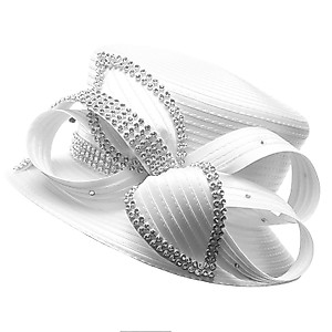 Janey&Rubbins Women's Gorgeous Derby Day Tea Party Church Rhinestones Fascinator Hat (White)