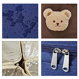 Josfey Kawaii Lunch Bag Cute Lunch Box Aesthetic Lunch Bag Insulated Lunch Bag Women Lunch Box Lunch Bag for Women (Brown)