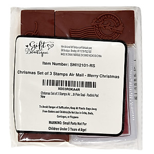 Christmas Wooden Rubber Stamps Set of 3 Merry Christmas Santa Claus Signature and North Pole Reindeer Mail Stamp with Red Ink Pad for Holiday Xmas Letter Envelopes Gifts Letters to and from Santa