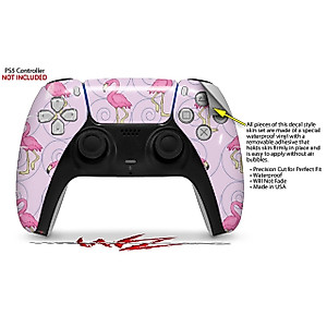 WraptorSkinz Skin Wrap compatible with Sony PS5 DualSense Controller Flamingos on Pink (CONTROLLER NOT INCLUDED)