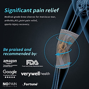 NEENCA Copper Knee Braces for Knee Pain Women & Men - 2 Pack Copper Knee Sleeves Set, Knee Compression Sleeve with Copper Ions Infused Fiber for Sports, Workout, Arthritis Pain, Meniscus Tear. ACE-52