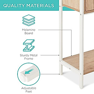 Best Choice Products 4-Tier Bookshelf, Tall Bookcase, Wood Storage Cabinet for Living Room, Bedroom, Entryway, Home Office w/Cabinet, Enclosed Storage, Shelf Space, Metal Sturdy Frame - Light Oak