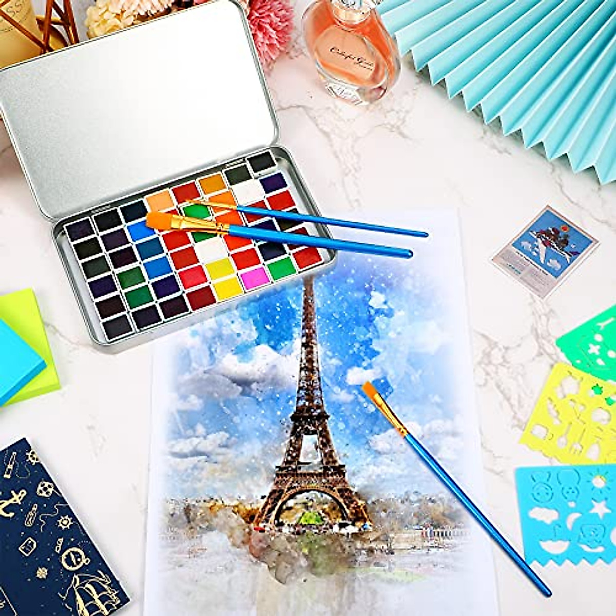 Metal Rectangular Tin Metal Hinged Lid Tin Metal Empty Box Container Silver Rectangular Storage Tin Box with Lid for Watercolor Jewelry Makeup Pill Candy Craft Organize (10 Pieces)