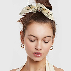 ACO-UINT 20 Pack Adorable Chiffon Bow Hair Scrunchies for Women, Thick Hair Bunny Ear Scrunchies, Elastic Bulk Hair Accessories and Ties for Girls