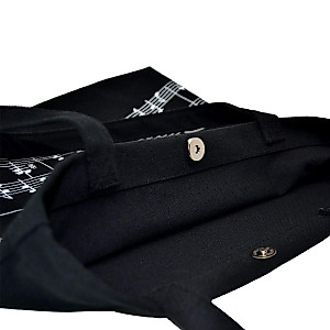 COCOMK Reusable Grocery Bags,Music bag,Canvas Tote Bag Perfect for Shopping,Laptop,School Books Medium