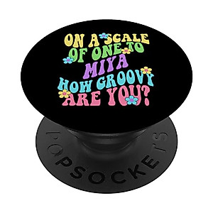 MIYA Cute Retro Girls Groovy MIYA Personalized Name PopSockets Standard PopGrip