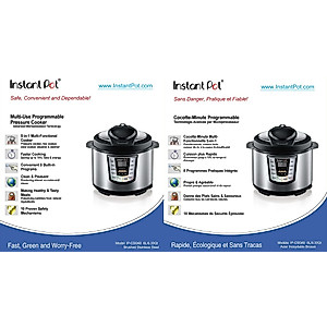 Instant Pot Lux 6-in-1 Electric Pressure Cooker, Slow Cooker, Rice Cooker, Steamer, Saute, and Warmer|6 Quart|12 One-Touch Programs