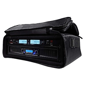 Rockville 3U Rack Bag Double-Sided Case with 16" Depth + Shoulder Strap (RRB35) Black