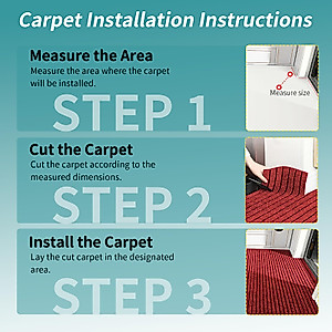 JILIEASE Boat Carpet Marine Grade with Stripe Red,Waterproof TPR Back for Outdoor Patio Porch Deck Garage Indoor Outdoor Area Rug Runner Non-Slide Rug (Red-Black with TPR Back, 6 × 18 ft(108 sq.ft))