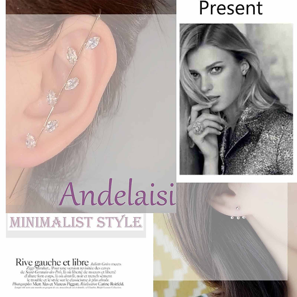 Andelaisi Gold Cowrie Huggie Hoop Earrings with Dangle Drop Pendant, Bohemian Ocean Shell Circle Earrings, Women's Jewelry