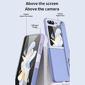 Phone Case Colourful Leather Case for Samsung Galaxy Z Flip 5 5 5G 2023,with Retractable Finger Strap Handheld Design Ultra Thin PC Shockproof Stand Case Cover,Full Body Protective Phone Case phone pr