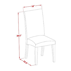 East West Furniture SHBA3-BLK-05 3 Piece Kitchen Table & Chairs Set Contains a Round Dining Room Table with Pedestal and 2 Grey Linen Fabric Parson Dining Chairs, 42x42 Inch, Black