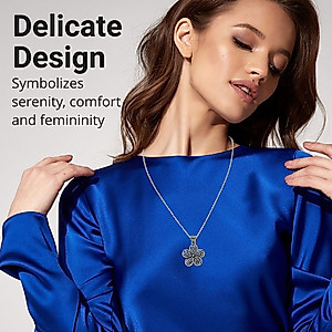 Shop LC 925 Sterling Silver Flower Pendant - Floral Filigree Pendant Necklaces For Women Costume Jewelry for Women Birthday Gifts for Women