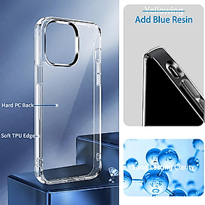 JJGoo Compatiable with iPhone 13 Pro max Case Clear, Transparent Shockproof Phone Case, Slim Anti-Scratch Hard PC Back Protective Cover Bumper, Clear