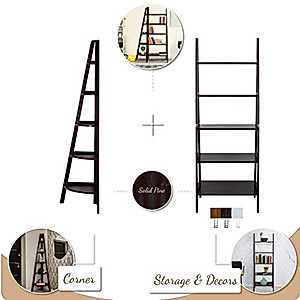 Casual Home 5-Shelf Ladder Bookcase, White (New)