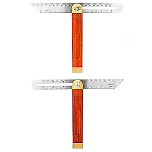 QWORK 9-Inch Stainless Steel T-Bevel Gauge Angle Finder, Metric and Inch Measurements, Sliding Angle Ruler Woodworking T Bevel Angle Finder with Locking Mechanism and Dual Scales