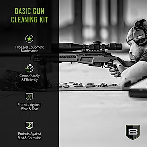 Breakthrough Clean Technologies 101 Basic Gun Cleaning Kit - Includes Military-Grade Solvent, Battle Born High-Purity Oil, and Battle Born Grease with PTFE - Perfect for Handguns and Rifles