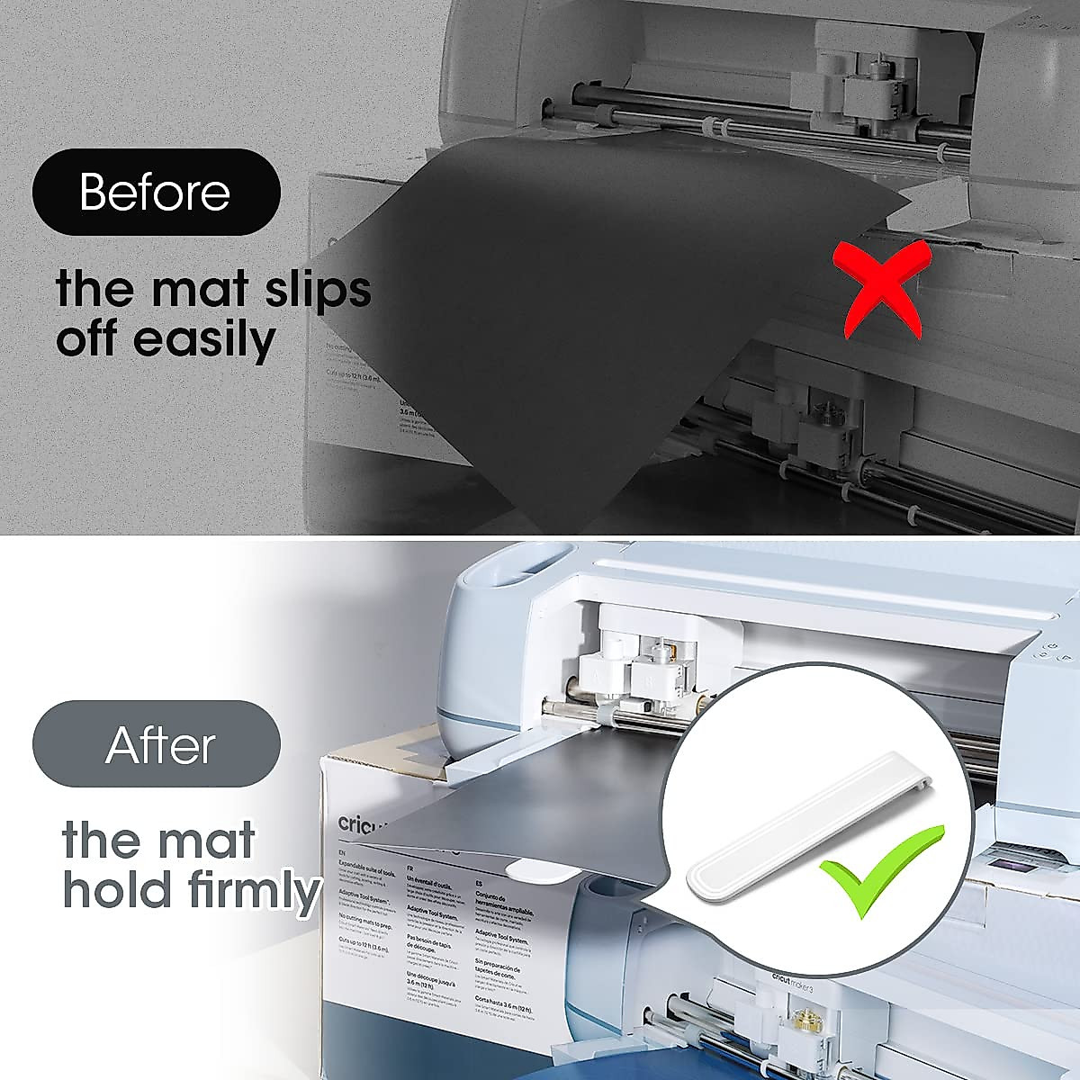 Lenink Extension Tray Extender Compatible with Cricut Maker 1/3, Cutting Mat Extender Holder Hanger for 12"x24" and 12"X12" Cutting Mat White