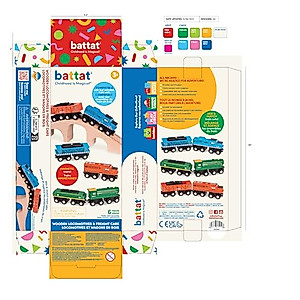 Battat – Classic Trains – 6Pc Wooden Railroad Set – Magnetic Toy Trains – Train Engines & Cars – 3 Years + – Wooden Locomotives & Freight Cars