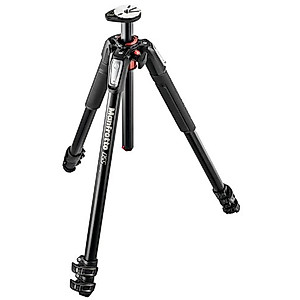 Manfrotto 055 Aluminum 3-Section Tripod with Horizontal Column (MT055XPRO3),Black
