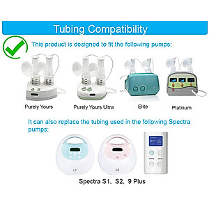 Maymom Replacement Tubing for Ameda Purely Yours, MYA Joy, Joy Plus Breast Pump; Also Suitable for Spectra S1, Spectra S2, Spectra 9 Pumps; Retail Pack, 2 Tubes/Pack