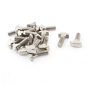 Qtqgoitem M8 Thread T Slot Drop-in Stud Sliding Bolt Screw 20pcs Silver Tone (model: 34e 15e ee1 0a9 c49)