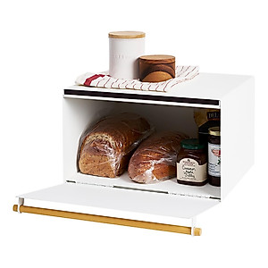 Yamazaki Home Tower bread boxes, One Size, White