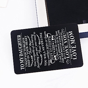 ZKXXJ Personalized to My Son/Daughter Gifts from Dad Mom Customized Stainless Steel Wallet Card Insert,Inspirational Meaningful Present Birthday Love You