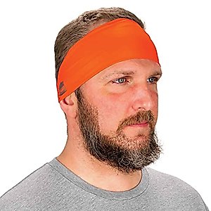 Ergodyne Chill Its 6634 Cooling Headband, Sports Headbands for Men and Women, Moisture Wicking , Orange