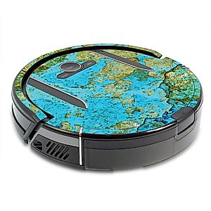 MightySkins Skin Compatible with Shark Ion Robot R85 Vacuum Minimum Coverage - Teal Marble | Protective, Durable, and Unique Vinyl wrap Cover | Easy to Apply, Remove | Made in The USA
