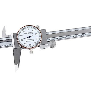 Accusize Industrial Tools 0-6 inch by 0.001 inch Precision Dial Caliper, Stainless Steel, in Fitted Box, P920-S216