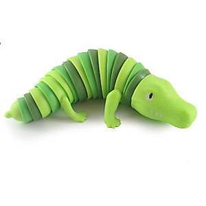 1 Alligator Wiggle - Gator Crocodile Reptile Large Articulated Jointed Moving Slug Toy - Unique