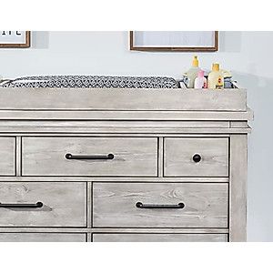 Soho Baby 43065930 Hampton Premium Changing Topper for 7-Drawer Dresser, Smooth Stone Wash Finish