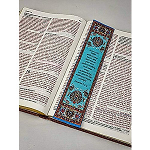 Trust in The Lord - Blue, Bulk Pack of 6 Woven Fabric Christian Bookmarks, Silky Soft Proverbs 3:5-6 Flexible Bookmarker for Novels Books and Bibles, Religious Memory Verse Gift