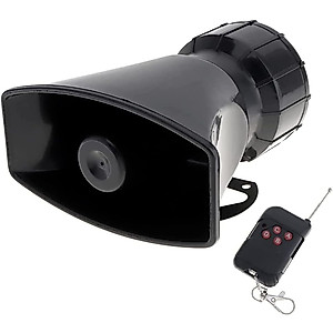 DriSentri 7 Sounds Loud Car Warning Alarm Police Fire Siren Horn Speaker with Remote Controller 12V 100W, Siren for Car