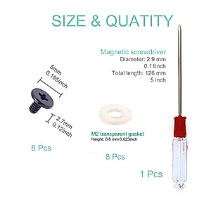 QTEATAK PCIe NVMe M.2 Black Mounting Screws Screwdriver Kit Compatible with Asus, Gigabyte, MSI, ASRock Motherboards