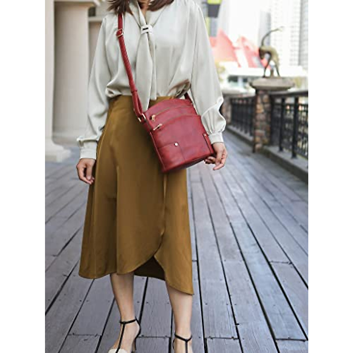 MKF Collection Crossbody Bag for Women, Designer Crossover Lady Shoulderbag Messenger