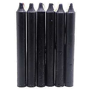 Govinda - Taper Candle 6 Inch - Black- Pack of 36