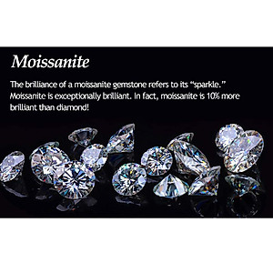 LONAGO Brilliant 1.5CT Real Moissanite Diamond Engagement Ring Solid 14k White Gold Wedding Anniversary Ring