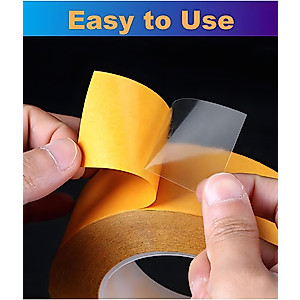 ANGKEEL Double Sided Tape with Acrylic Clear Adhesive 1Inch x 66 Feet Super Thin Strong Sticky Tape for Arts & Crafts, Photo, Paste Scrapbook, Woodworking, Fixed Carpet, Wall Decor, Anti Cat Scratch