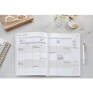 Southworth Planner (January 2024-December 2024), 8.5" x 11", Lovely Lavender Floral Bouquet, Premium 28#/105 gsm Paper, Large Flex Cover (91030)