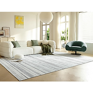 Boraya Area Rugs for Living Room: 5x7 Washable Boho Rug for Bedroom Large Neutral Bohemian Moroccan Farmhouse Geometric Dining Room Rugs Ultra Soft Floor Carpet Indoor for Home Office - Grey