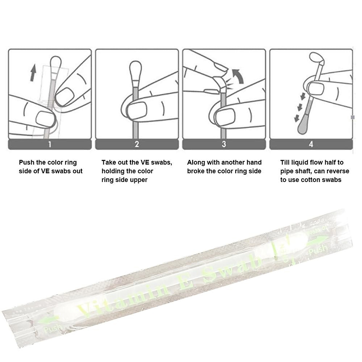 100 pcs Vitamin E Lips Oil Swabs Stick Disposable VE Cotton Swab Protect Lip Gum Anti-dry Moisture For Use Before Teeth Whitening (100 Pcs)